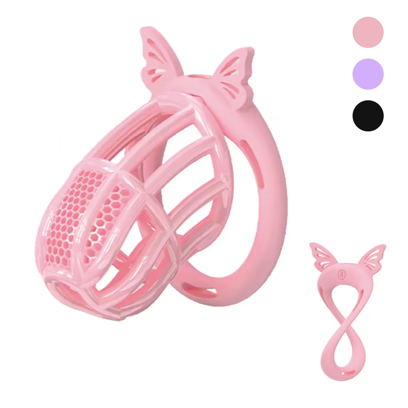Invisible Honeycomb Chastity Cage With 4 Silicone Rings – chastity-devices