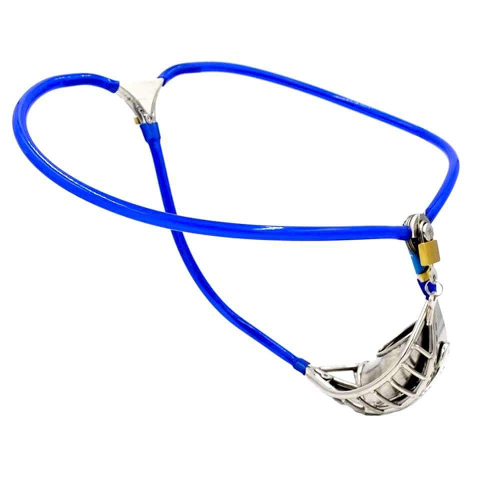 Blue Stainless Steel Stealth Fully Adjustable Chastity Belt – chastity ...